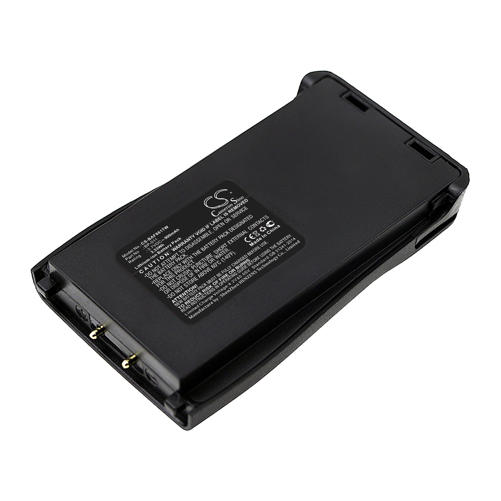 Baofeng Two-Way Radio Battery 3.7V 900mAh / 3.33Wh - For BF-666S - BF ...